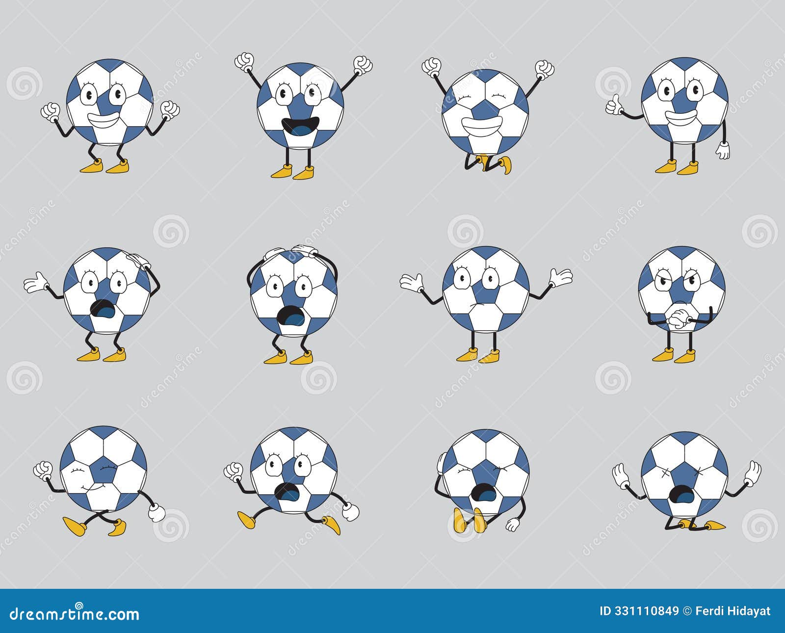 Poses Of Retro Comic Teen Girl - Set Of Concepts Vector Illustrations ...