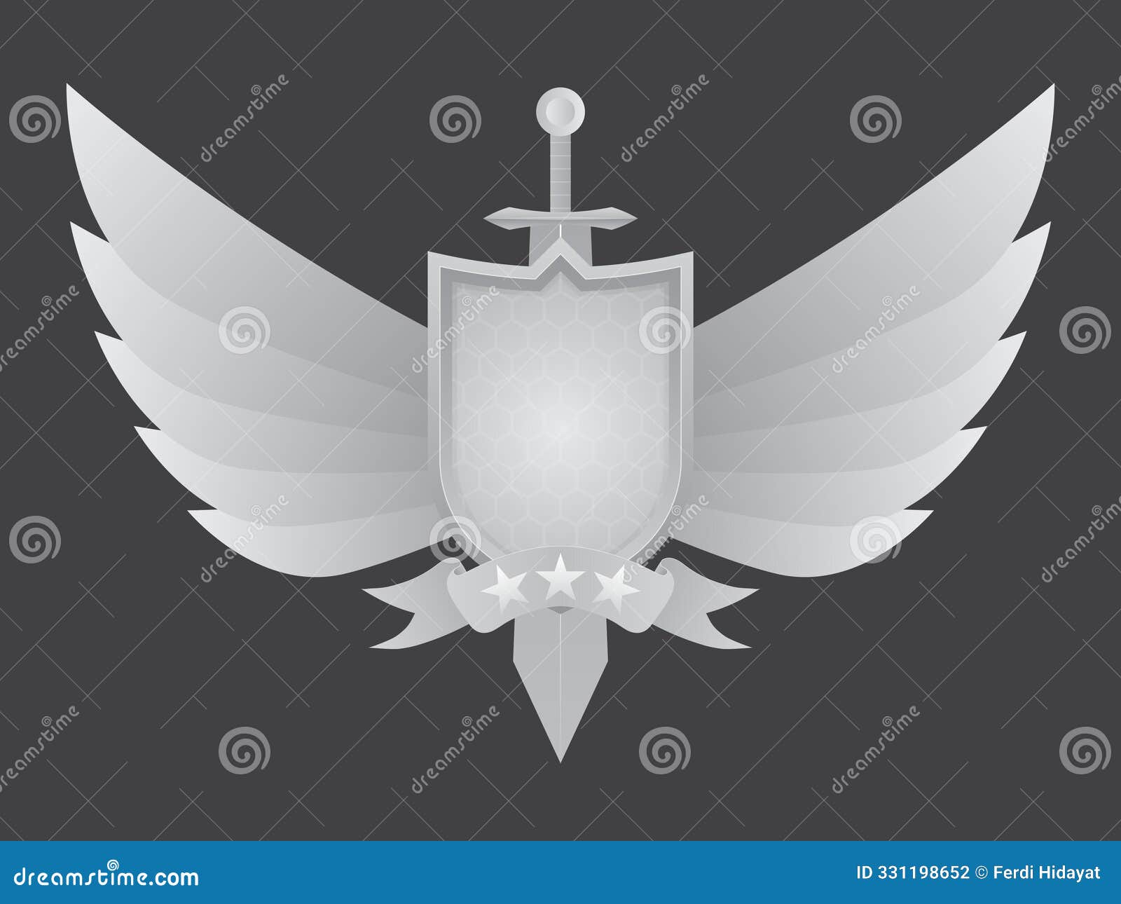 Shield and wings symbol stock vector. Illustration of protection ...