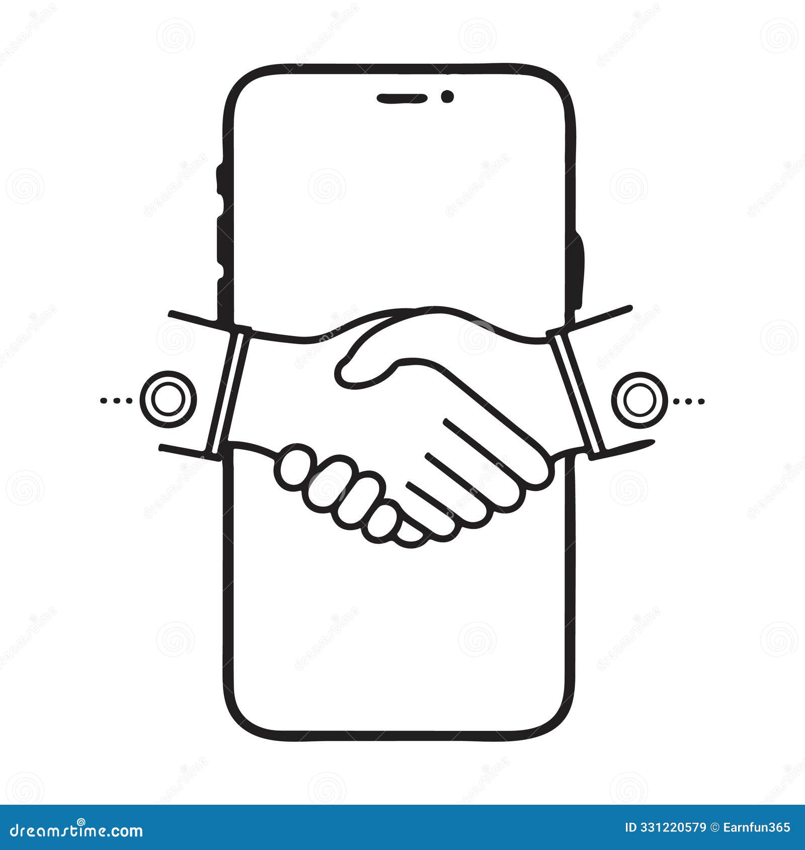 A Creative Logo of Online Business with a Digital Handshake and Smart ...