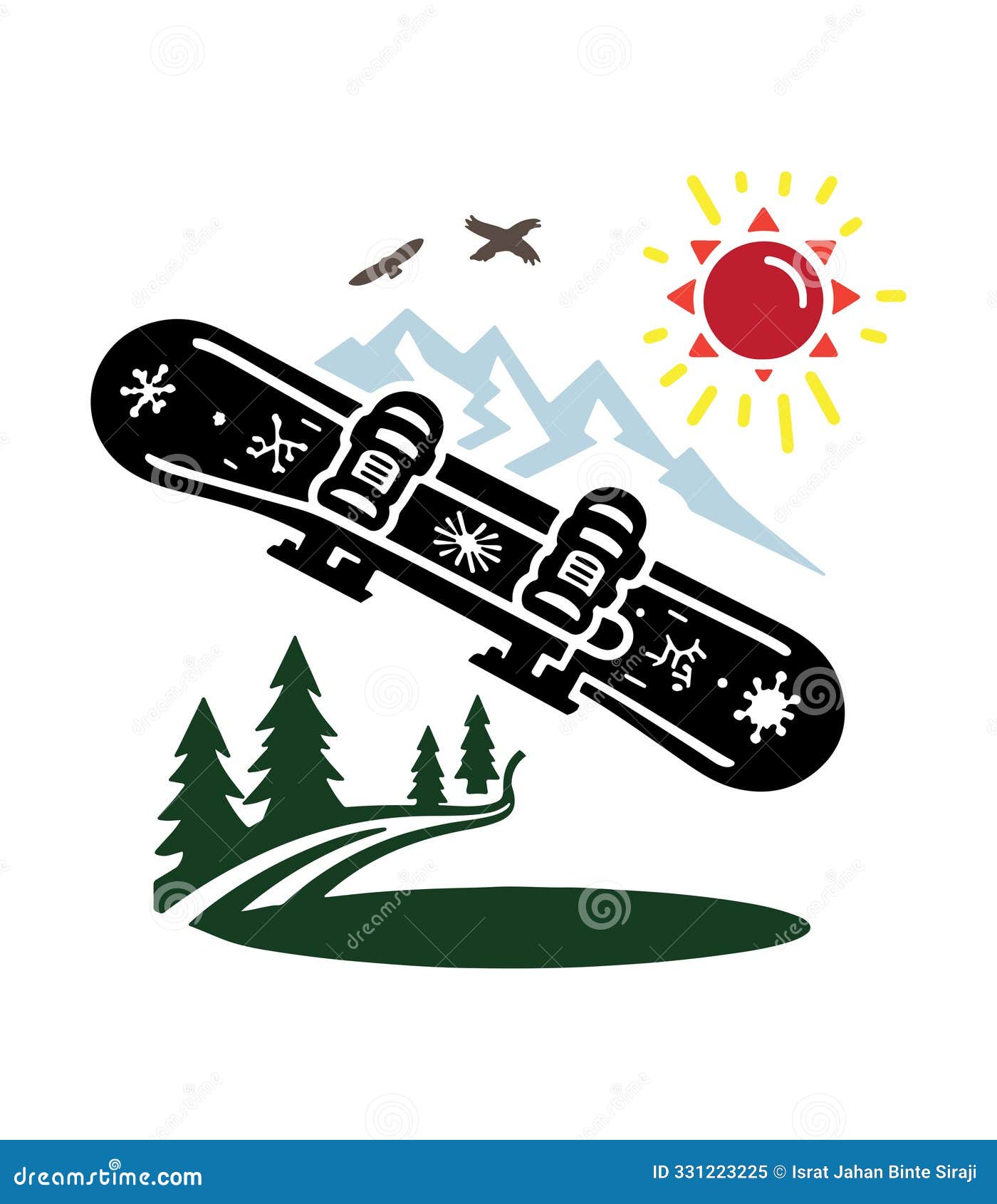 Simple Snowboard Vector Illustration Stock Vector - Illustration of ...