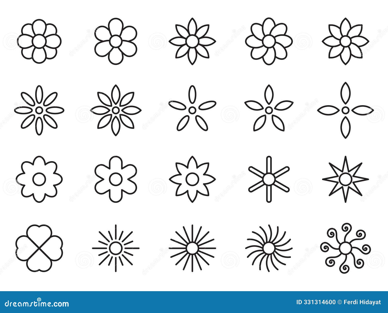Minimalist flower icon stock illustration. Illustration of nature ...