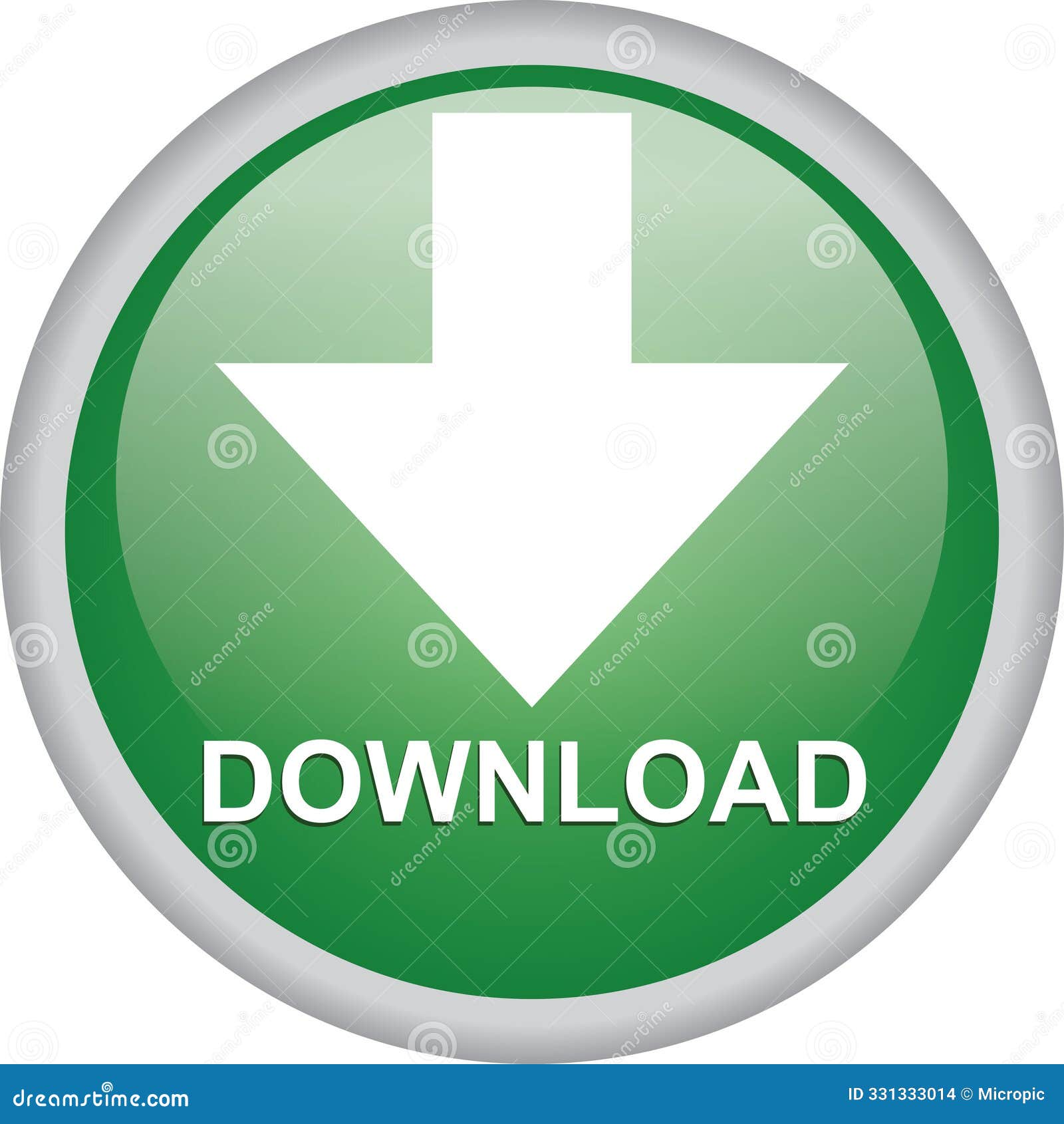 Round Download Button Icon Green Color Stock Illustration ...