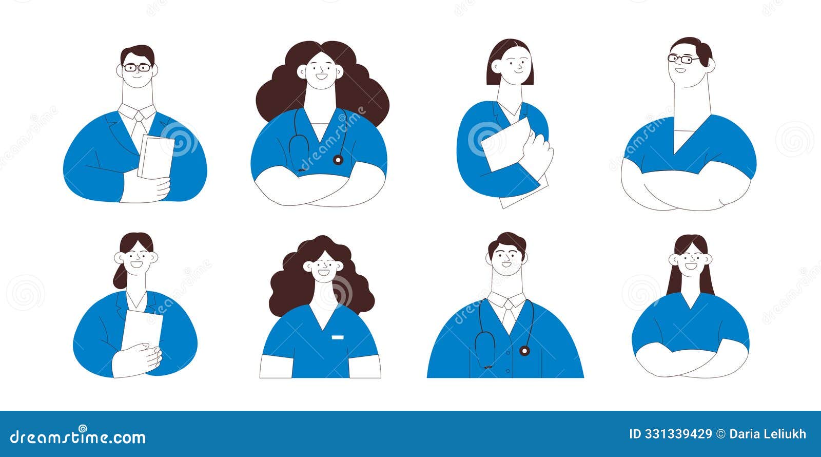 Medical Specialists. Medical Insurance. Doctors and Nurses Portraits ...