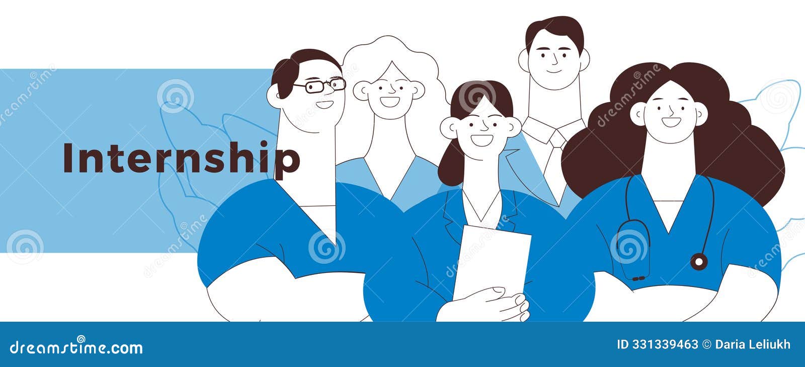 Internship Jobs. Medical Specialists Standing Together, Team of Interns ...