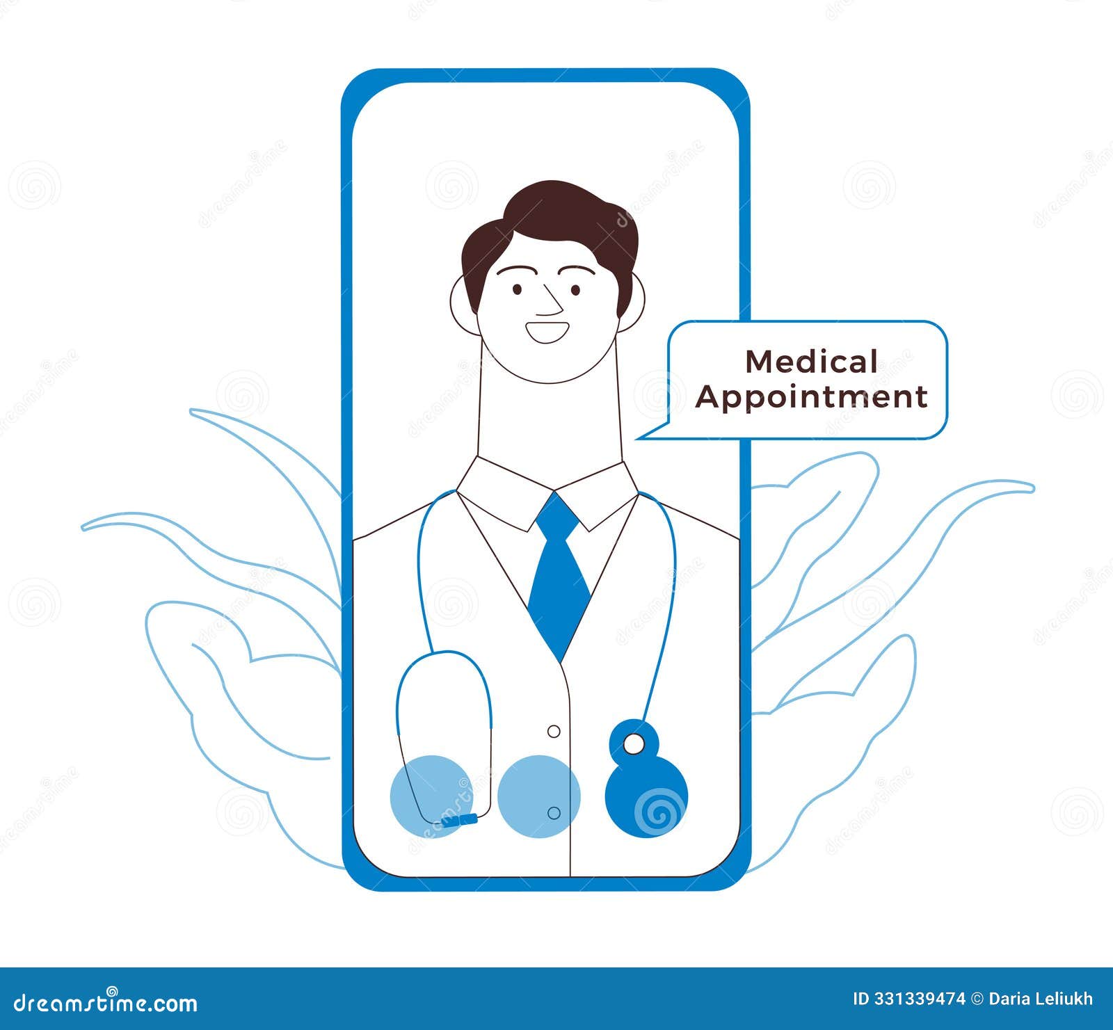 Male Medical Specialist on a Screen of Smartphone. Medical Appointment ...