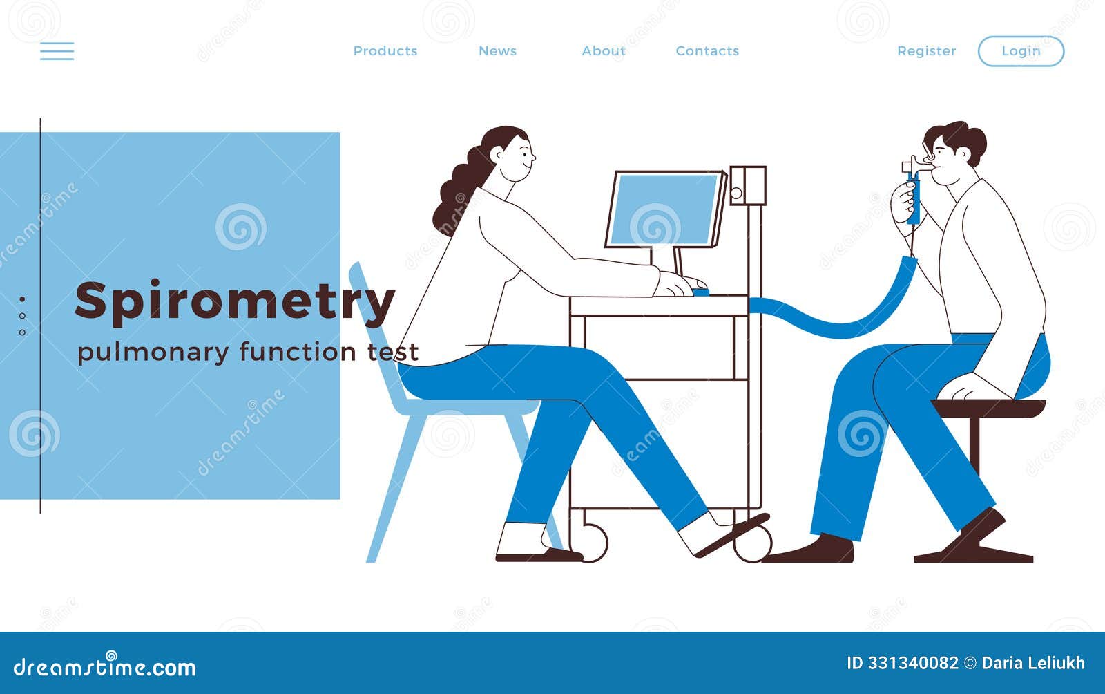 Spirometry. Pulmonary Function Test. Medical Specialist With Female ...