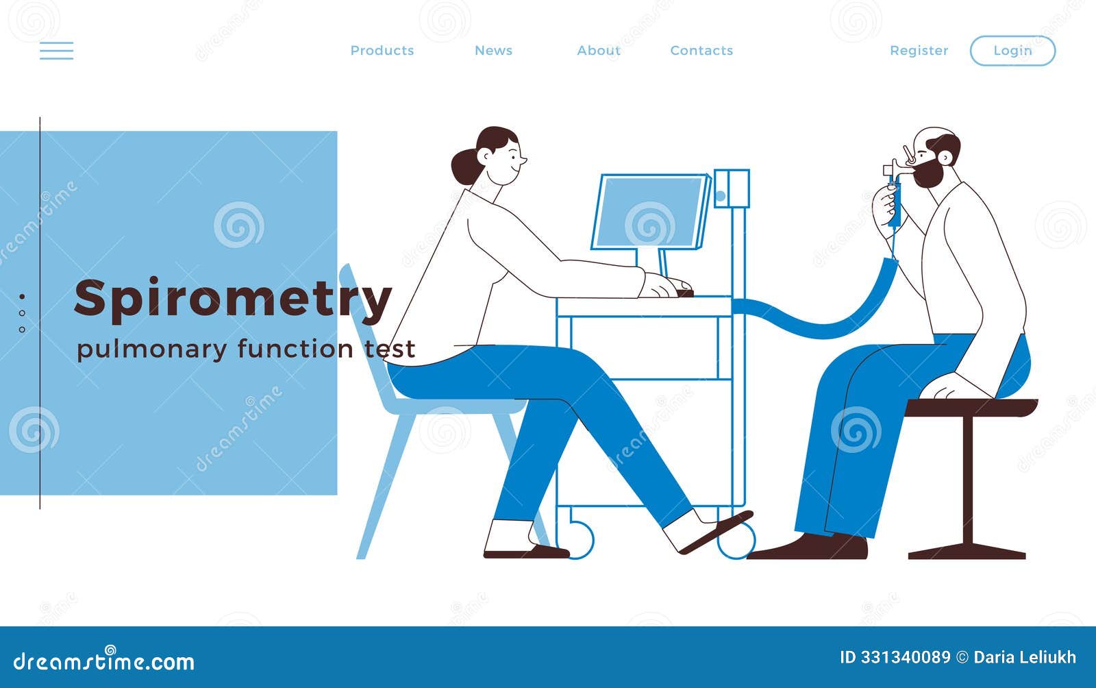 Spirometry. Pulmonary Function Test. Medical Specialist With Female ...