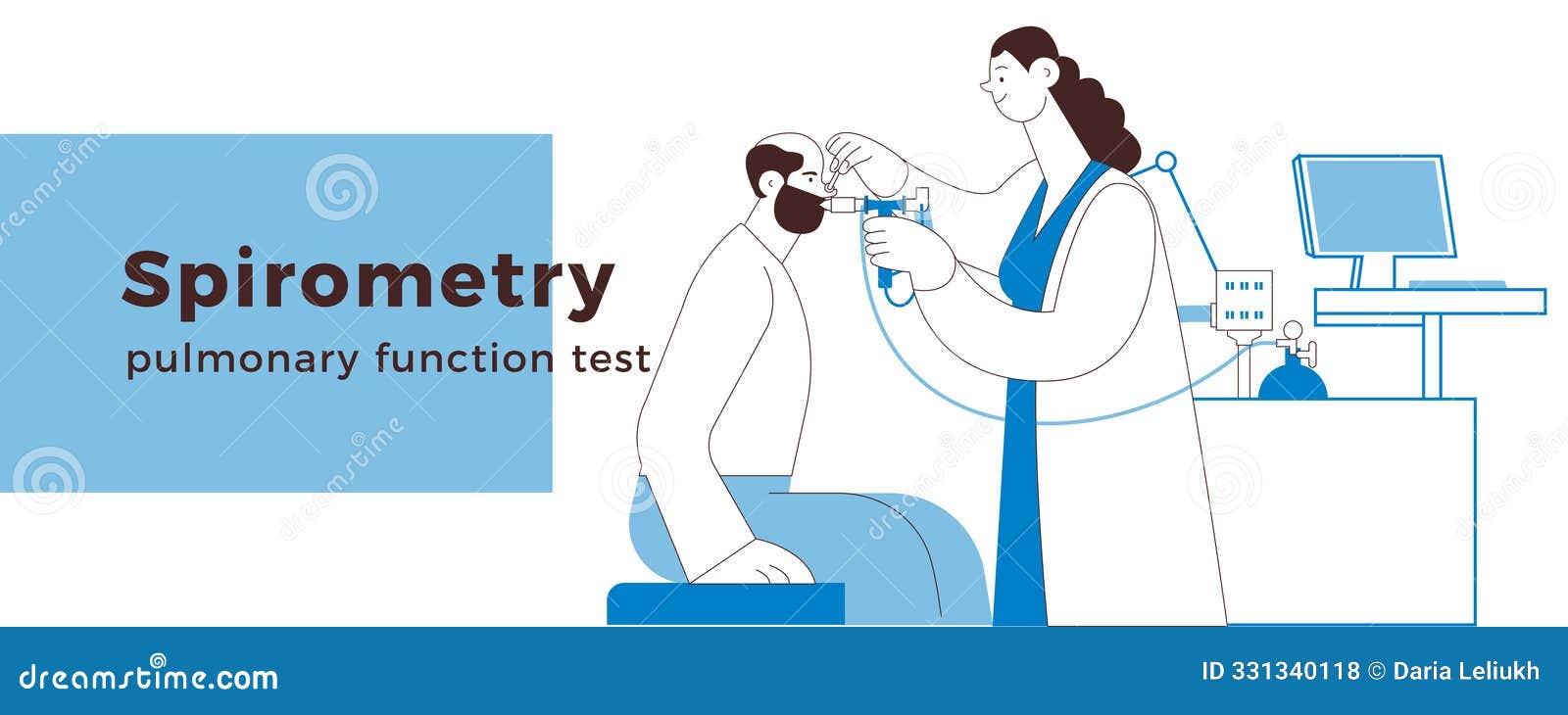 Medical Specialist Performing Spirometry on Patient in Medical Office ...