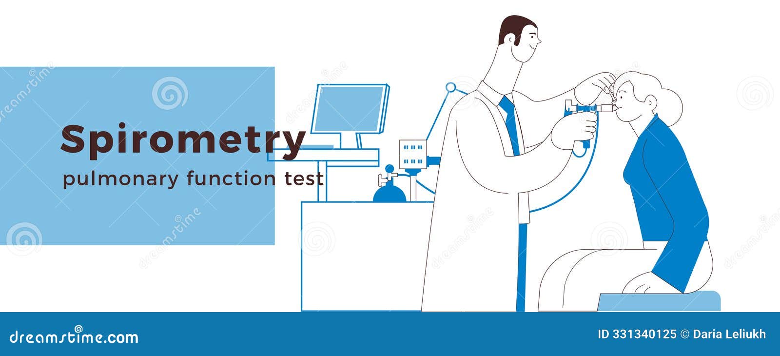 Medical Specialist Performing Spirometry on Patient in Medical Office ...