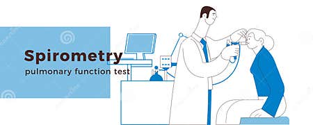 Medical Specialist Performing Spirometry on Patient in Medical Office ...