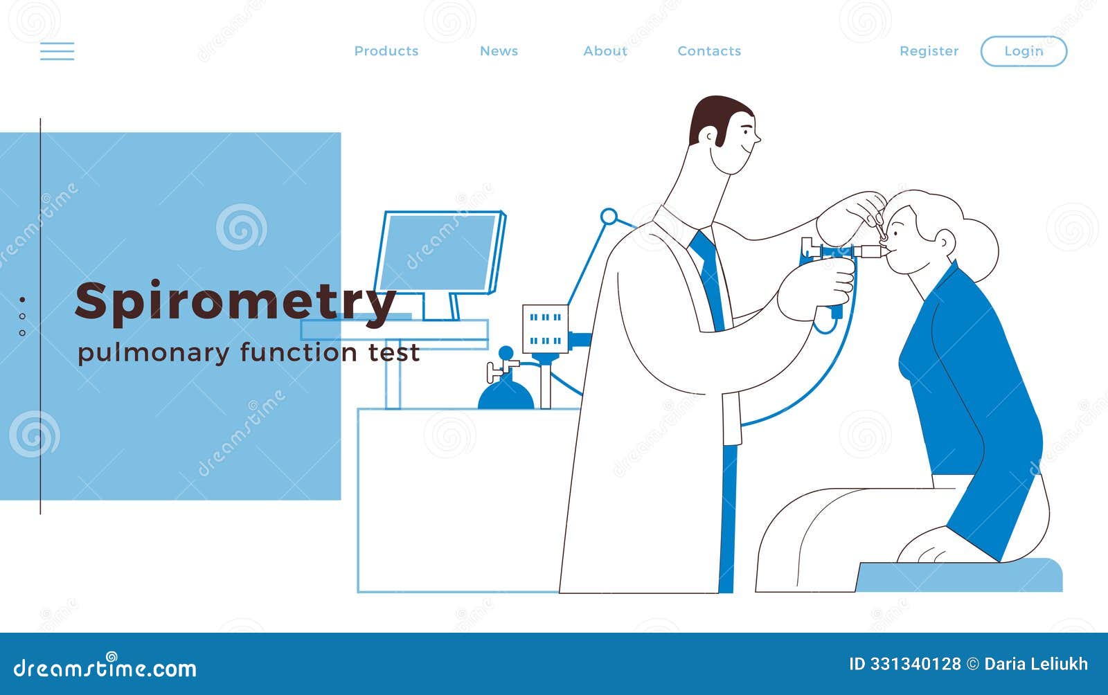 Medical Specialist Performing Spirometry on Patient in Medical Office ...