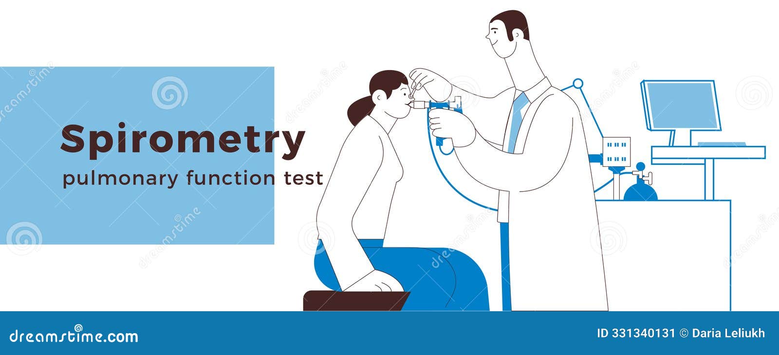 Medical Specialist Performing Spirometry on Patient in Medical Office ...