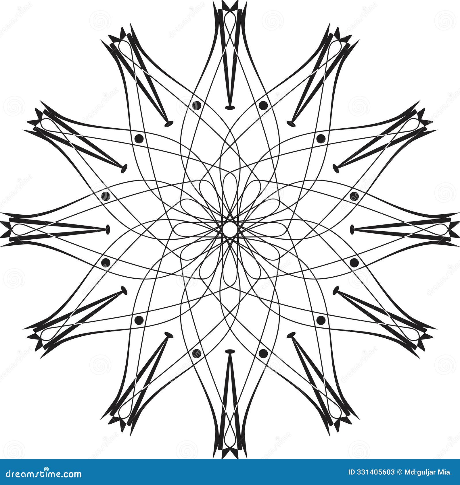 Flower Bloom Leaves Radial Patterns.hand Drawn Gold Foil Peony Flower ...