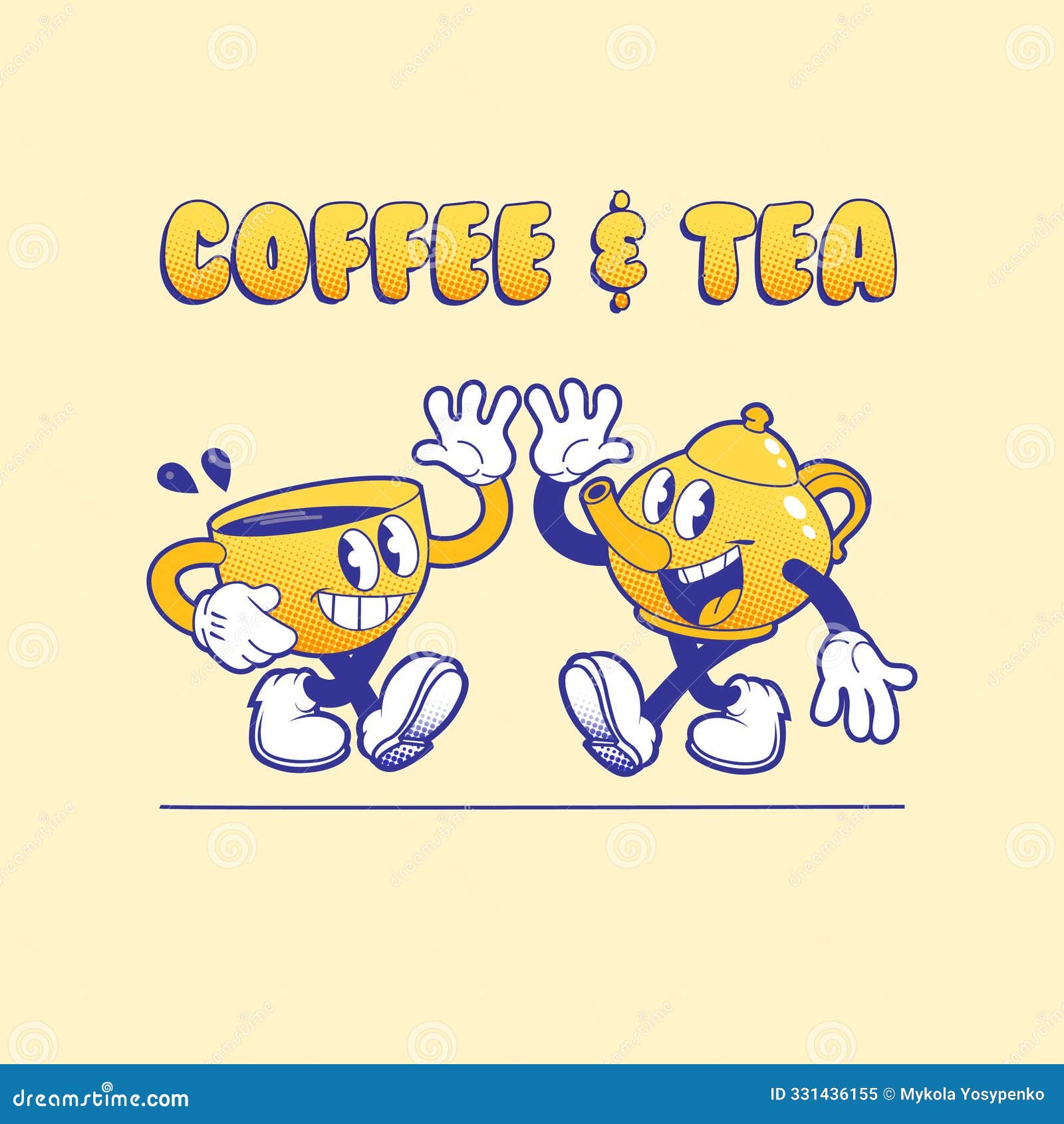 Coffee and tea characters stock illustration. Illustration of character ...