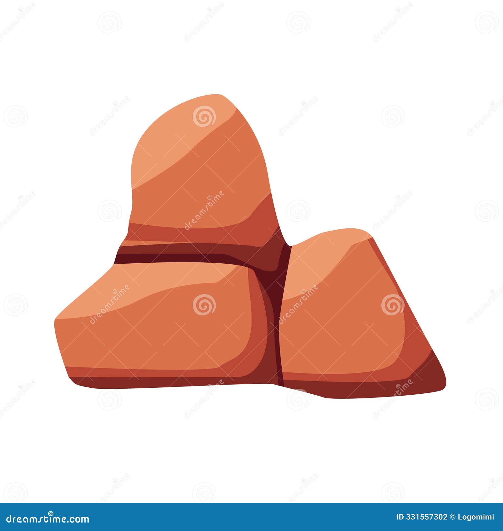 Brown Red Desert Rock Stone Vector Art, Nature Landscape Elements ...