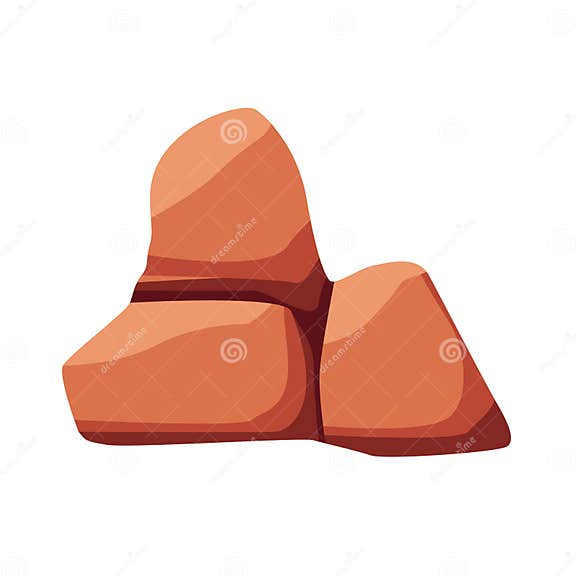 Brown Red Desert Rock Stone Vector Art, Nature Landscape Elements ...