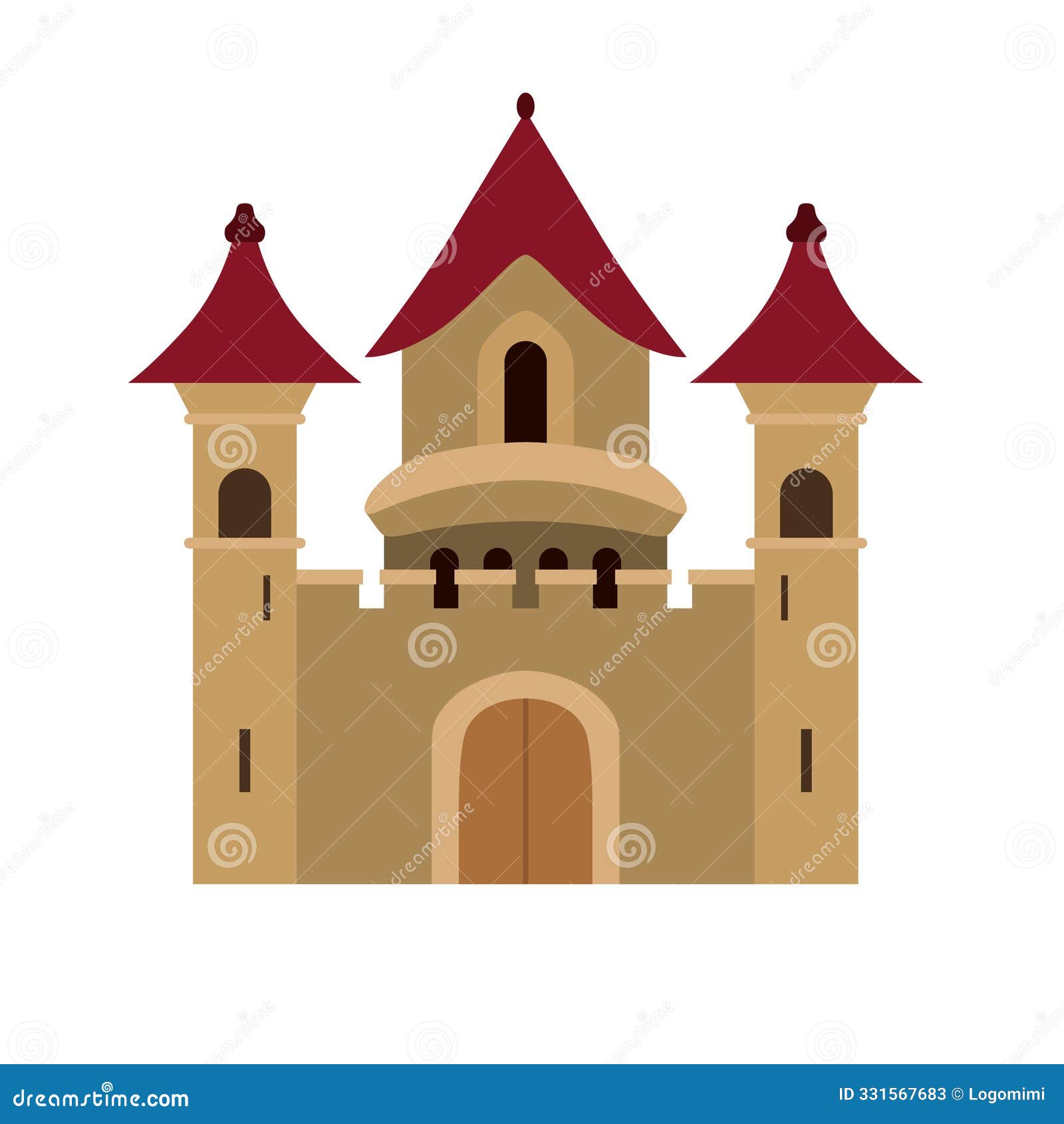 Simple Flat Royal Castle Building Icon Vector Illustration, Fantasy ...