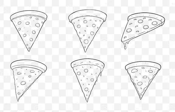 Print Pizza Line Art Vector Set with Various Classic and Creative ...