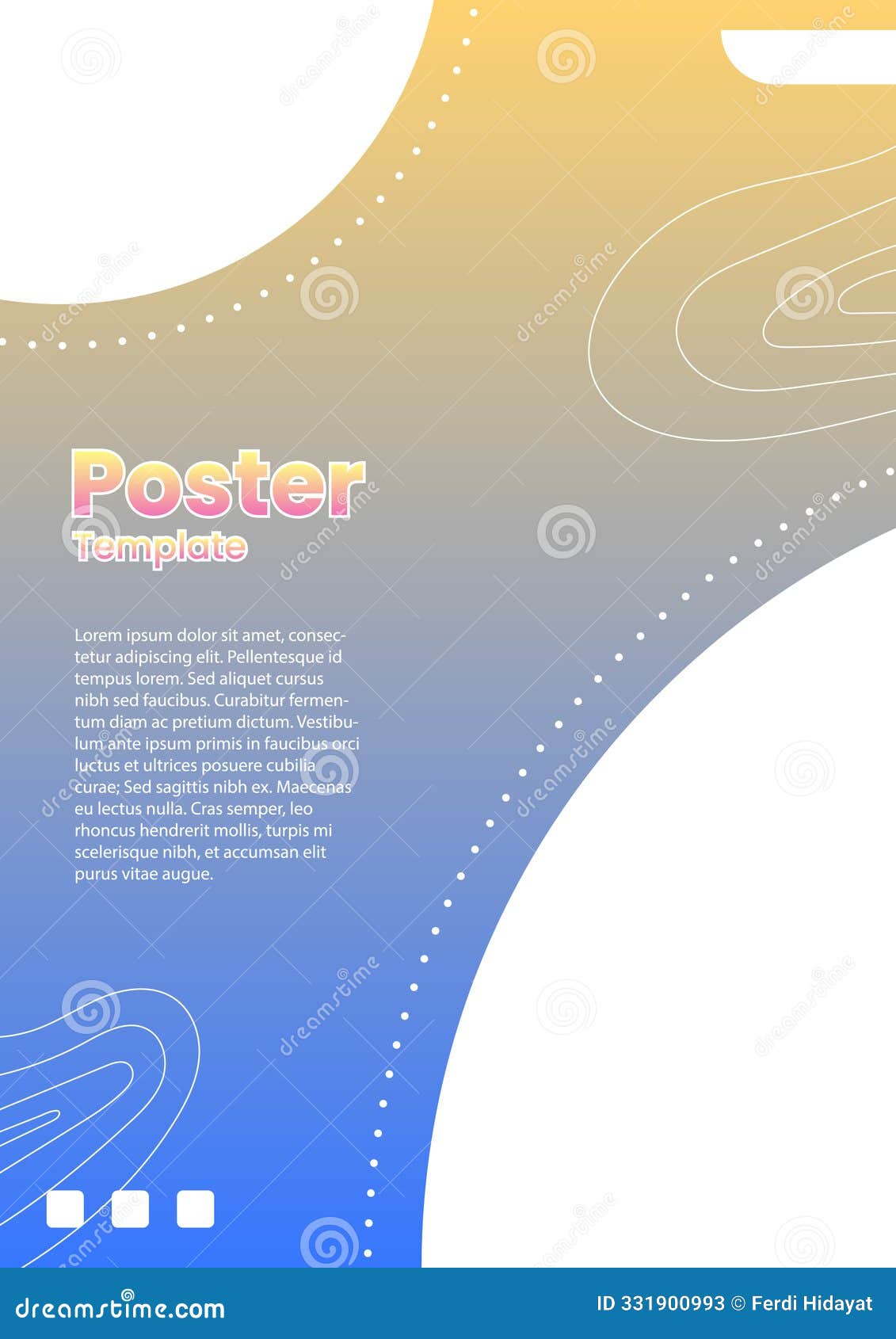 Yellow Blue Gradient Poster Template Stock Illustration - Illustration ...