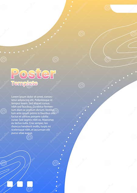 Yellow Blue Gradient Poster Template Stock Illustration - Illustration ...