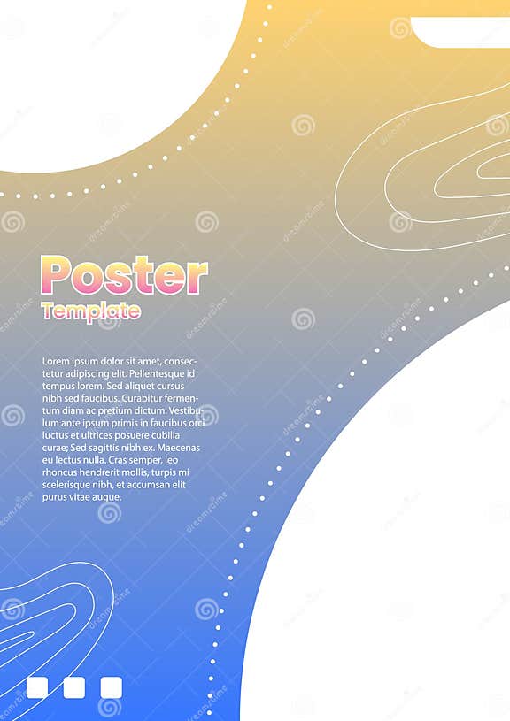 Yellow Blue Gradient Poster Template Stock Illustration - Illustration ...