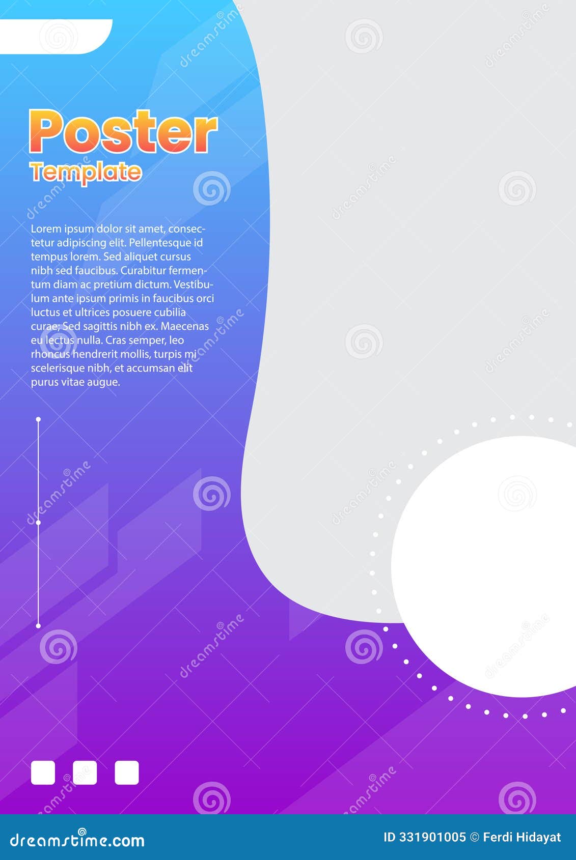 Poster Template with Purple Blue Gradient Color Stock Illustration ...