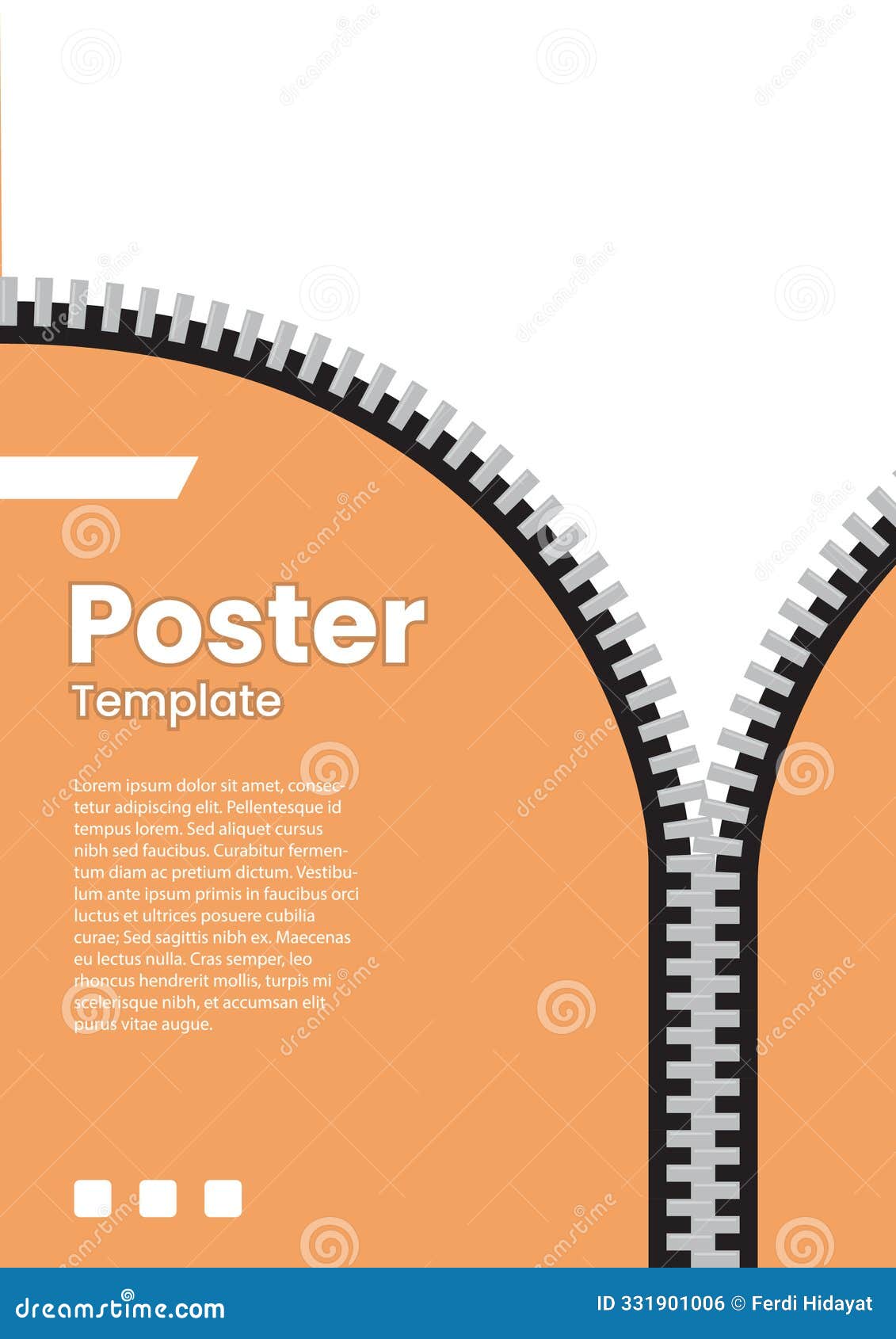 Fashion and Clothing Theme Poster Template with Open Zipper Decoration ...