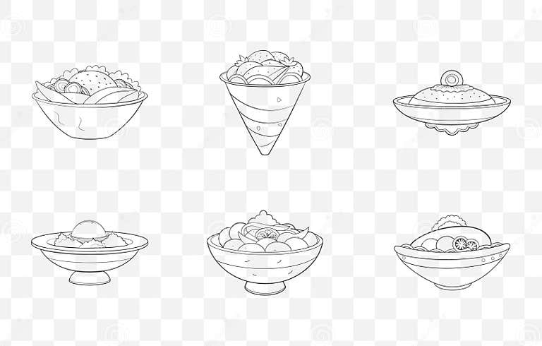 Print Gyro Line Art Vector Set with Detailed Illustrations of Greek ...