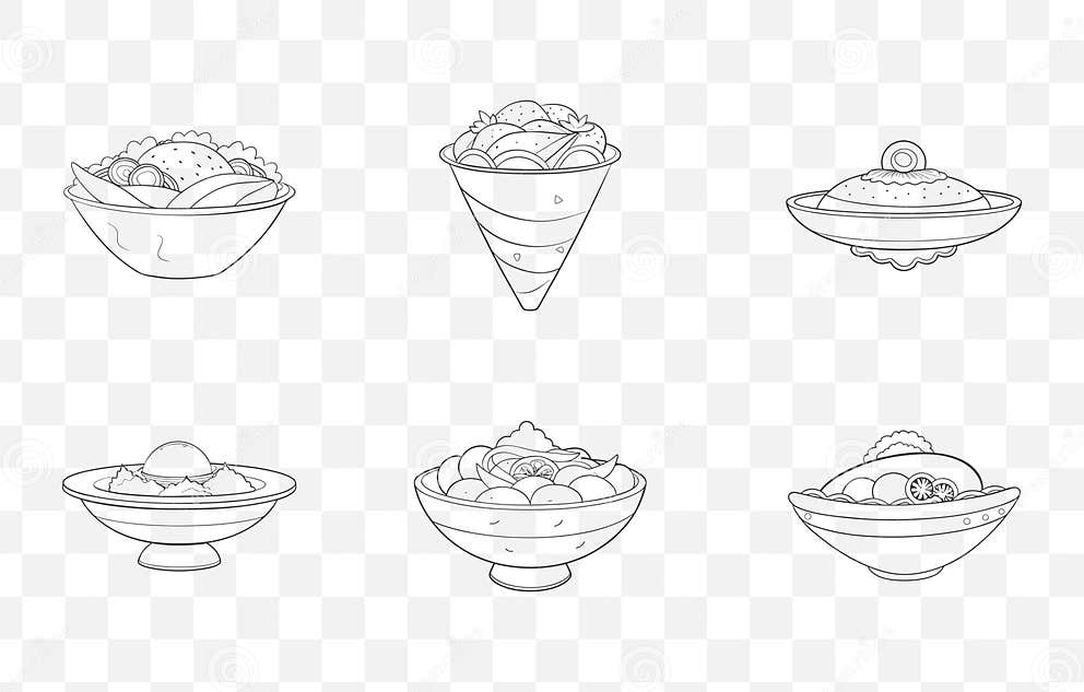 Print Gyro Line Art Vector Set with Detailed Illustrations of Greek ...