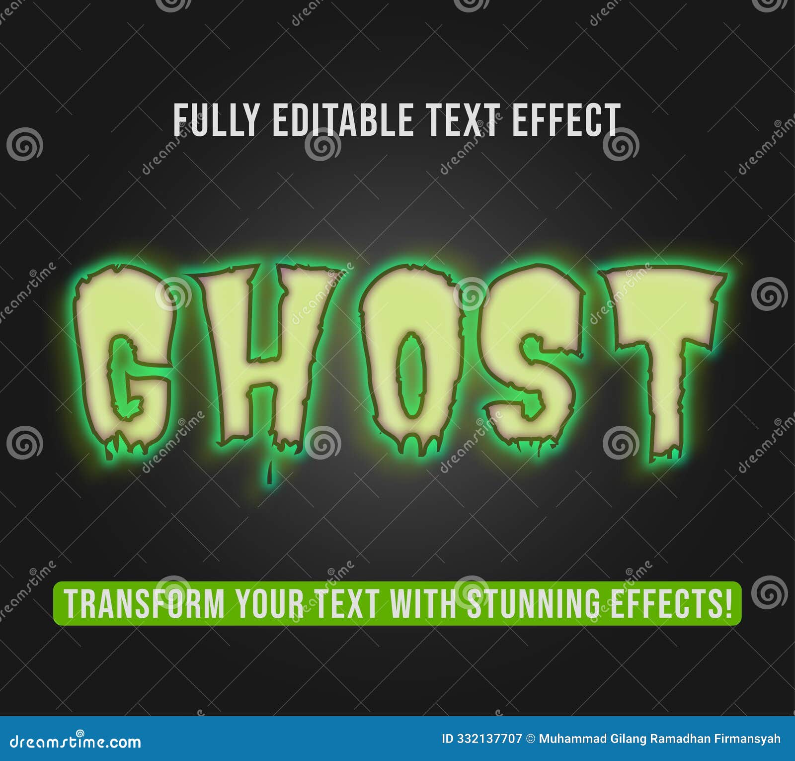 Editable Text Effects with Ghost Theme Stock Vector - Illustration of ...