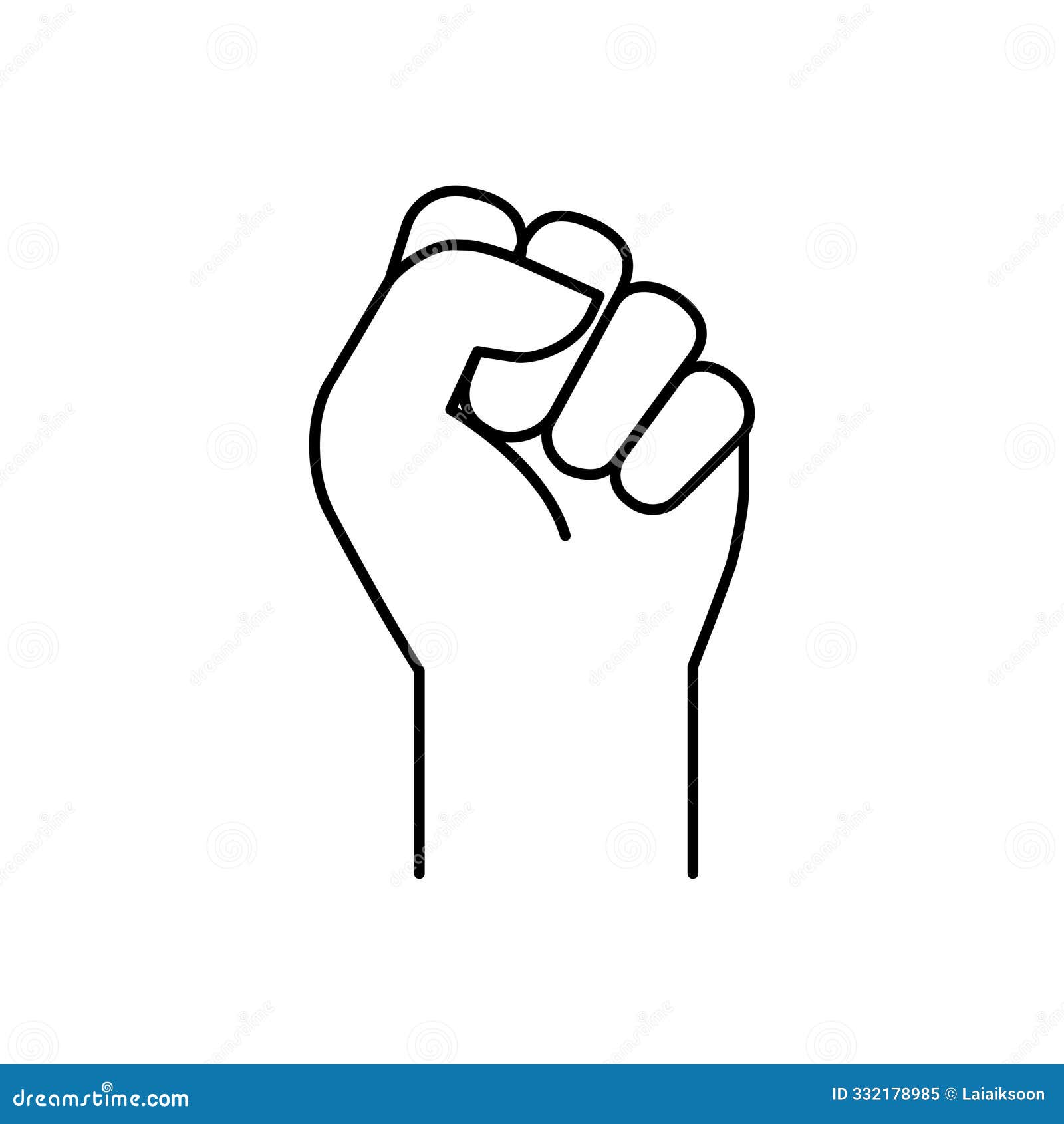 Fist Raised Up, Strong Arm Line Icon. Outline Style Sign for Web and ...