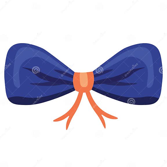 Blue Gift Ribbon Bow Vector Illustration, Blue Orange Ribbon Bow Clip ...