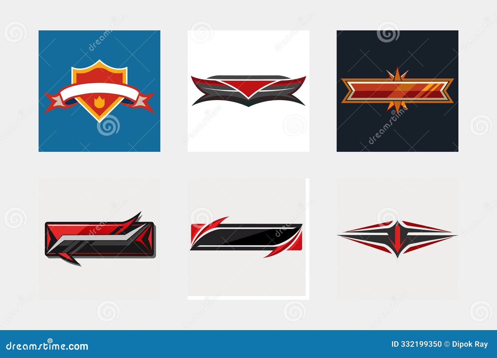 Modern Logo Design Header Set Vector Illustration Stock Illustration ...