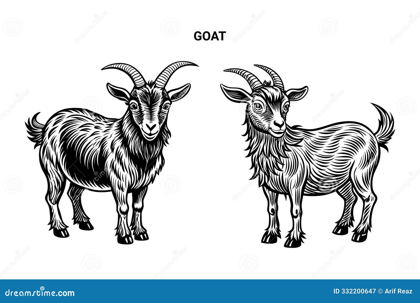 Vector Goat Silhouette View Side For Retro Logos, Emblems, Badges ...