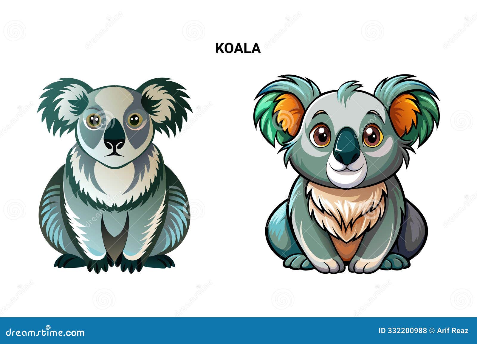 Versatile Vector Koala: Editable Color Perfect for Any Project Stock ...