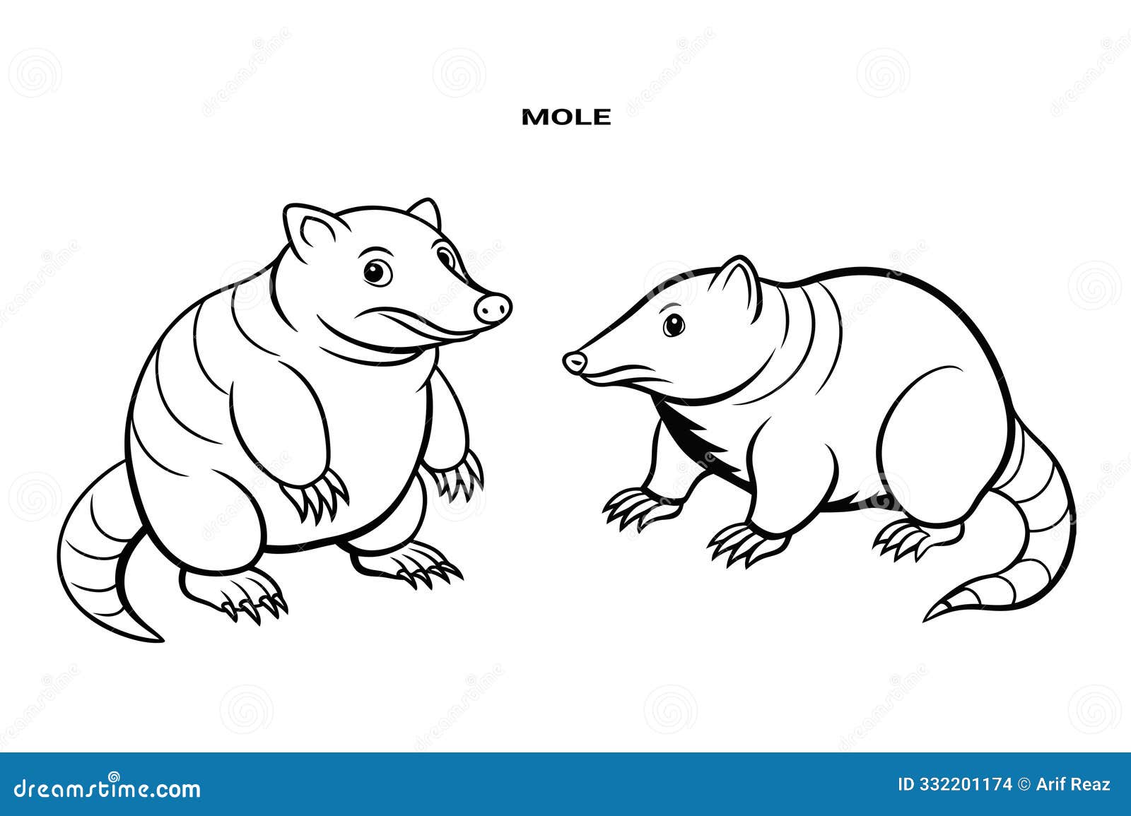 Versatile Vector Mole: Editable Outline Perfect for Any Project Stock ...