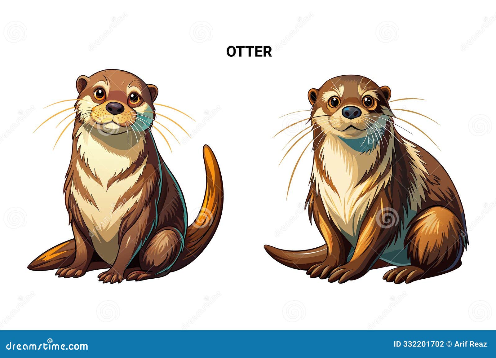 Versatile Vector Otter: Editable Color Perfect for Any Project Stock ...