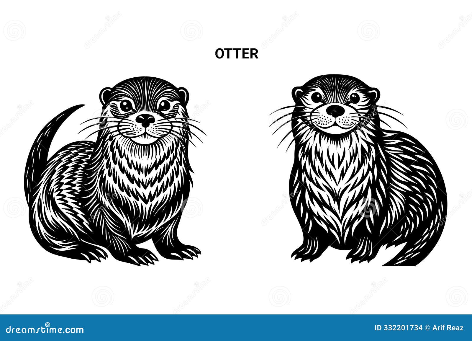 Vector Otter, Lutra Lutra | CartoonDealer.com #78160232