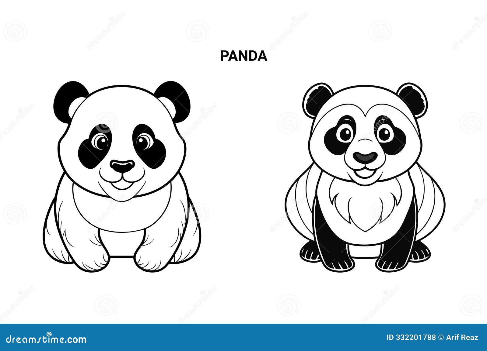 Versatile Vector Panda: Editable Outline Perfect for Any Project Stock ...