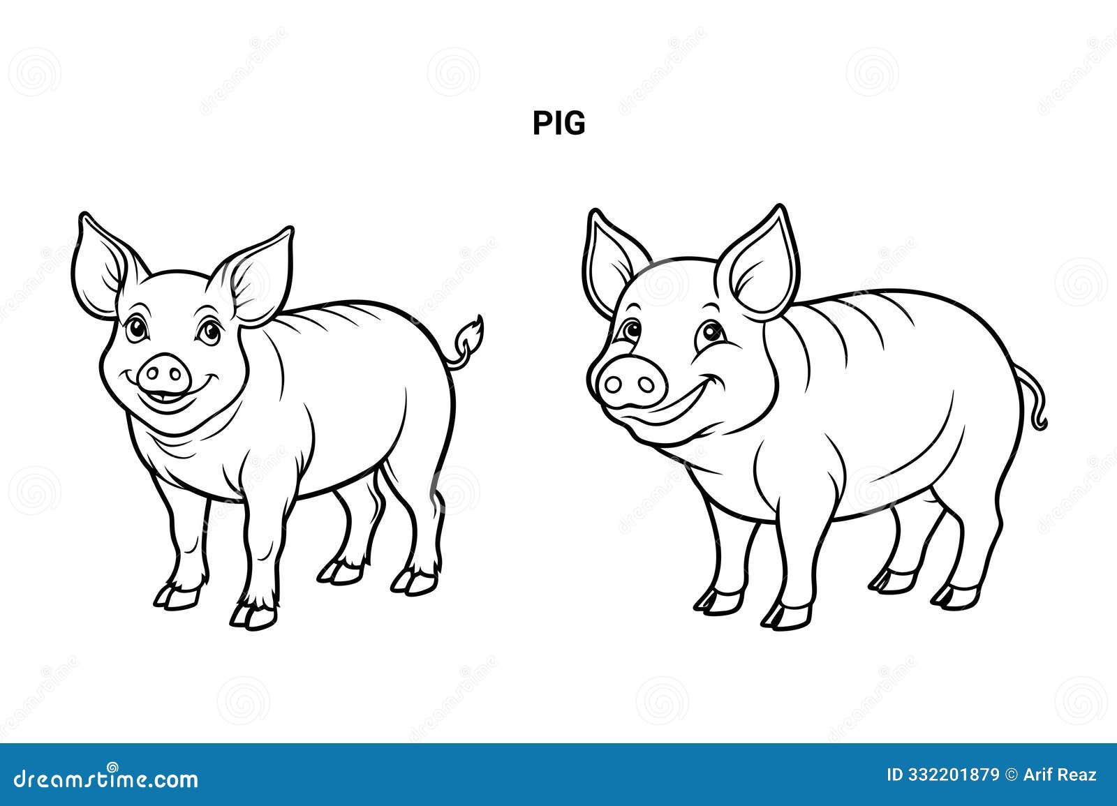 Versatile Vector Pig: Editable Outline Perfect for Any Project Stock ...