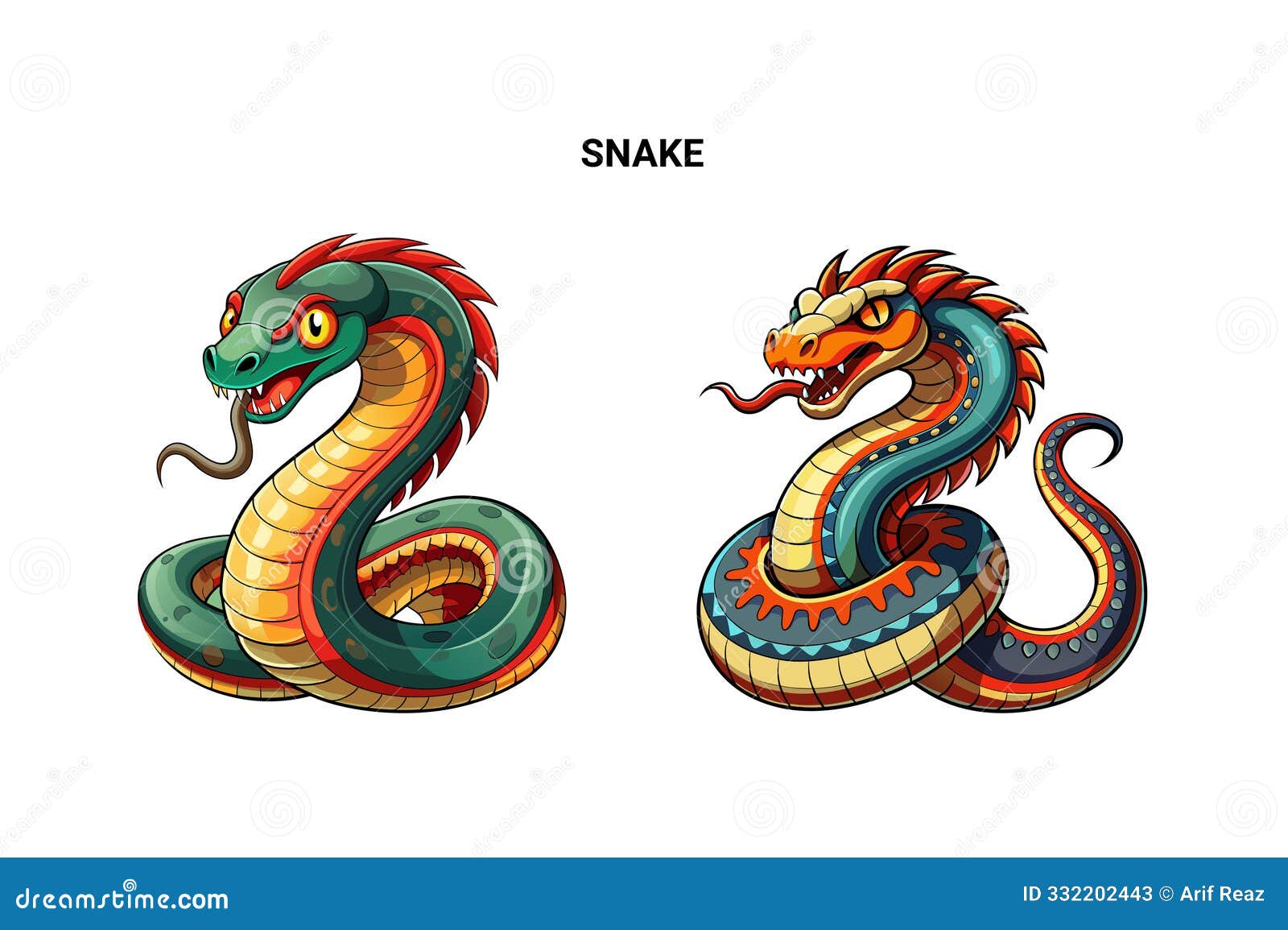 Versatile Vector Snake: Editable Color Perfect for Any Project Stock ...