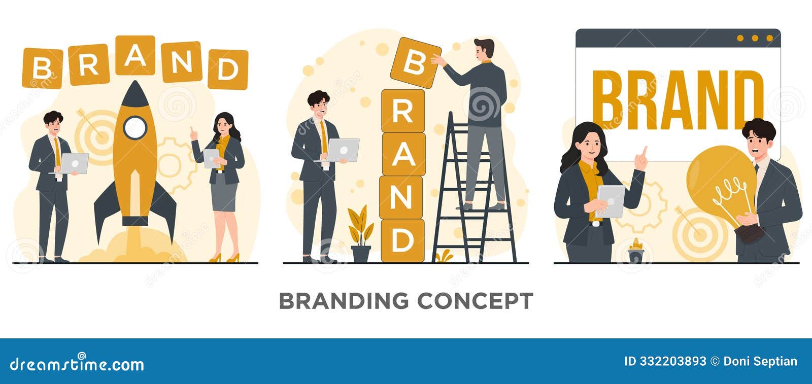 Brand Concept Branding Vector Illustration Stock Vector - Illustration ...