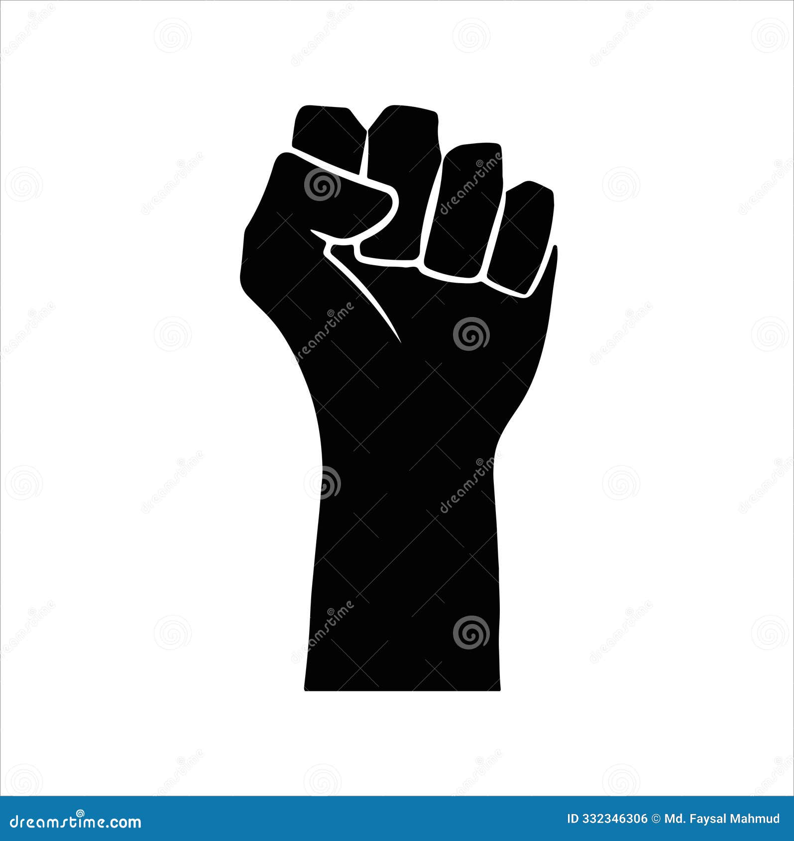 Rising Hand-icon-vector Silhouette Illustration on a White Background ...