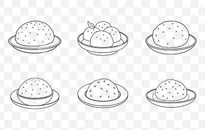 Print Idli Line Art Vector Set Traditional South Indian Steamed Rice ...