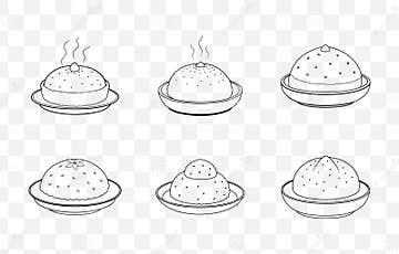 Print Idli Line Art Vector Set Traditional South Indian Steamed Rice ...