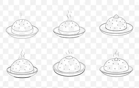 Print Idli Line Art Vector Set Traditional South Indian Steamed Rice ...