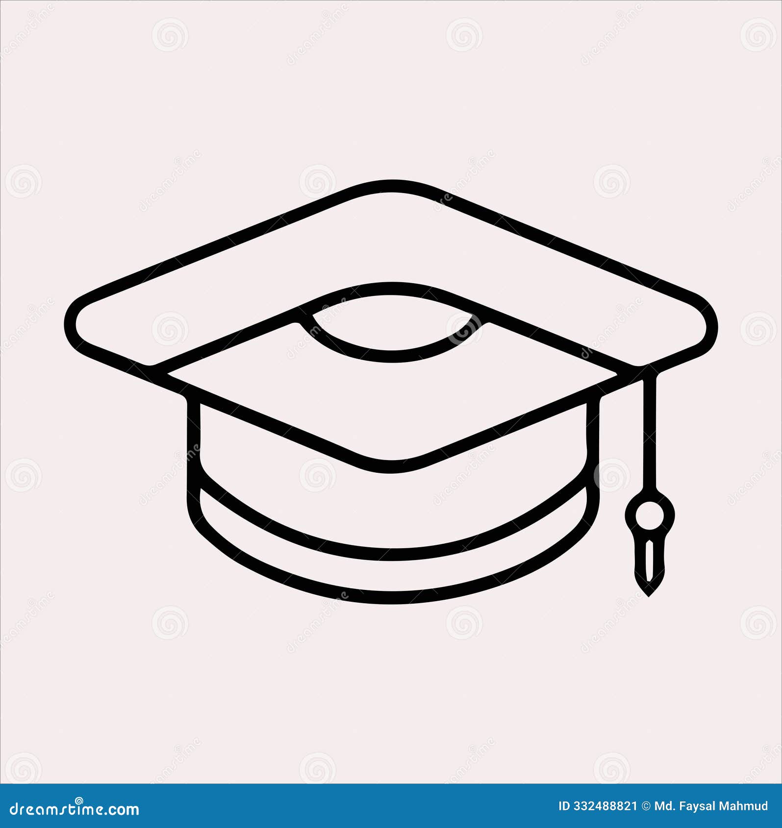 Minimalist Degree Logo with Convocation Cap in Black. Silhouette Vector ...