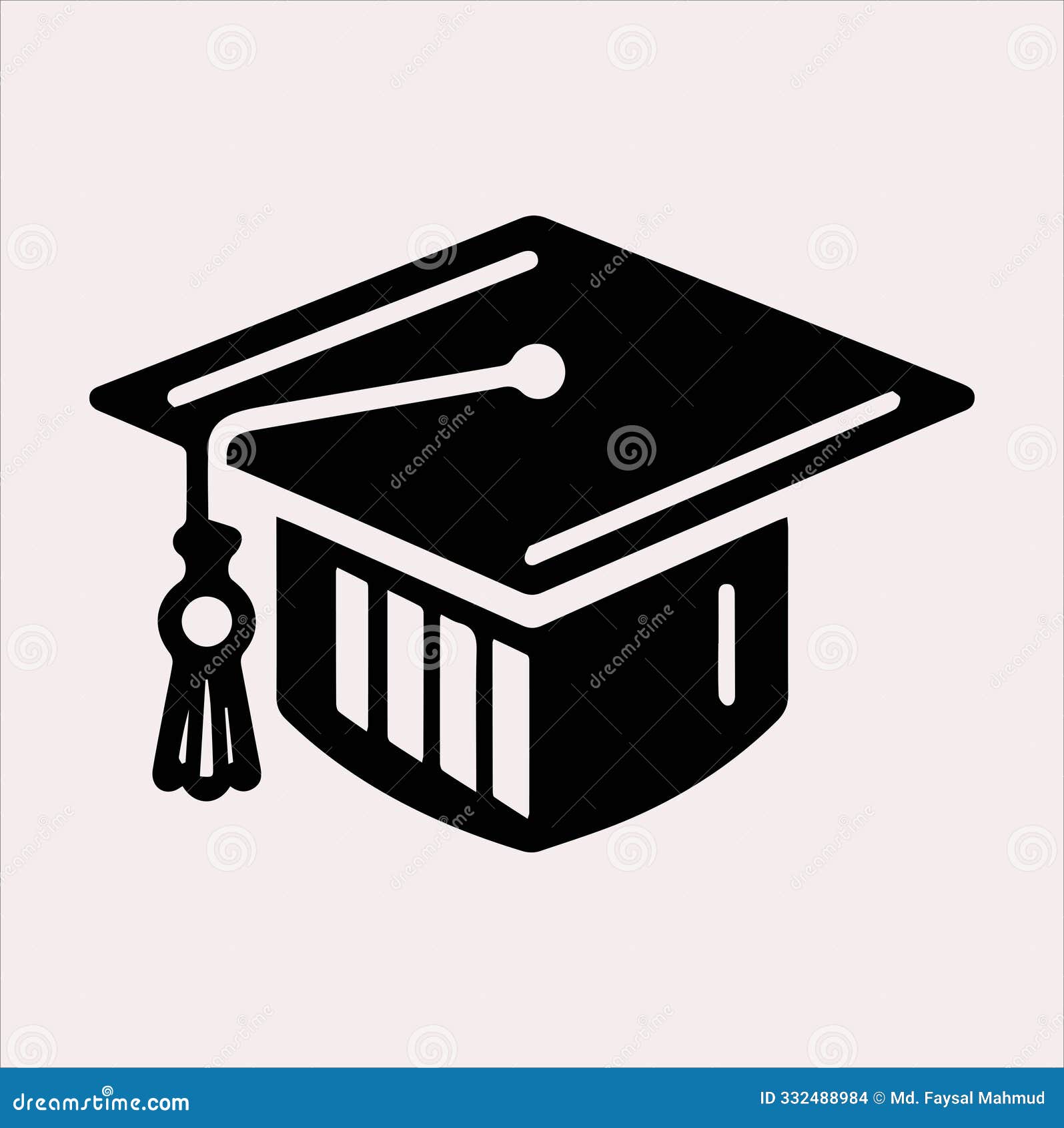 Minimalist Degree Logo with Convocation Cap in Black. Silhouette Vector ...