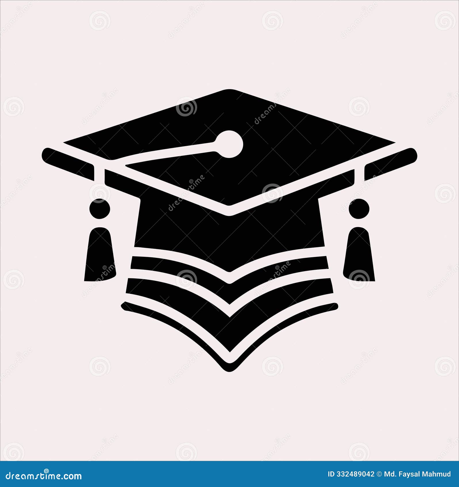 Minimalist Degree Logo with Convocation Cap in Black. Silhouette Vector ...