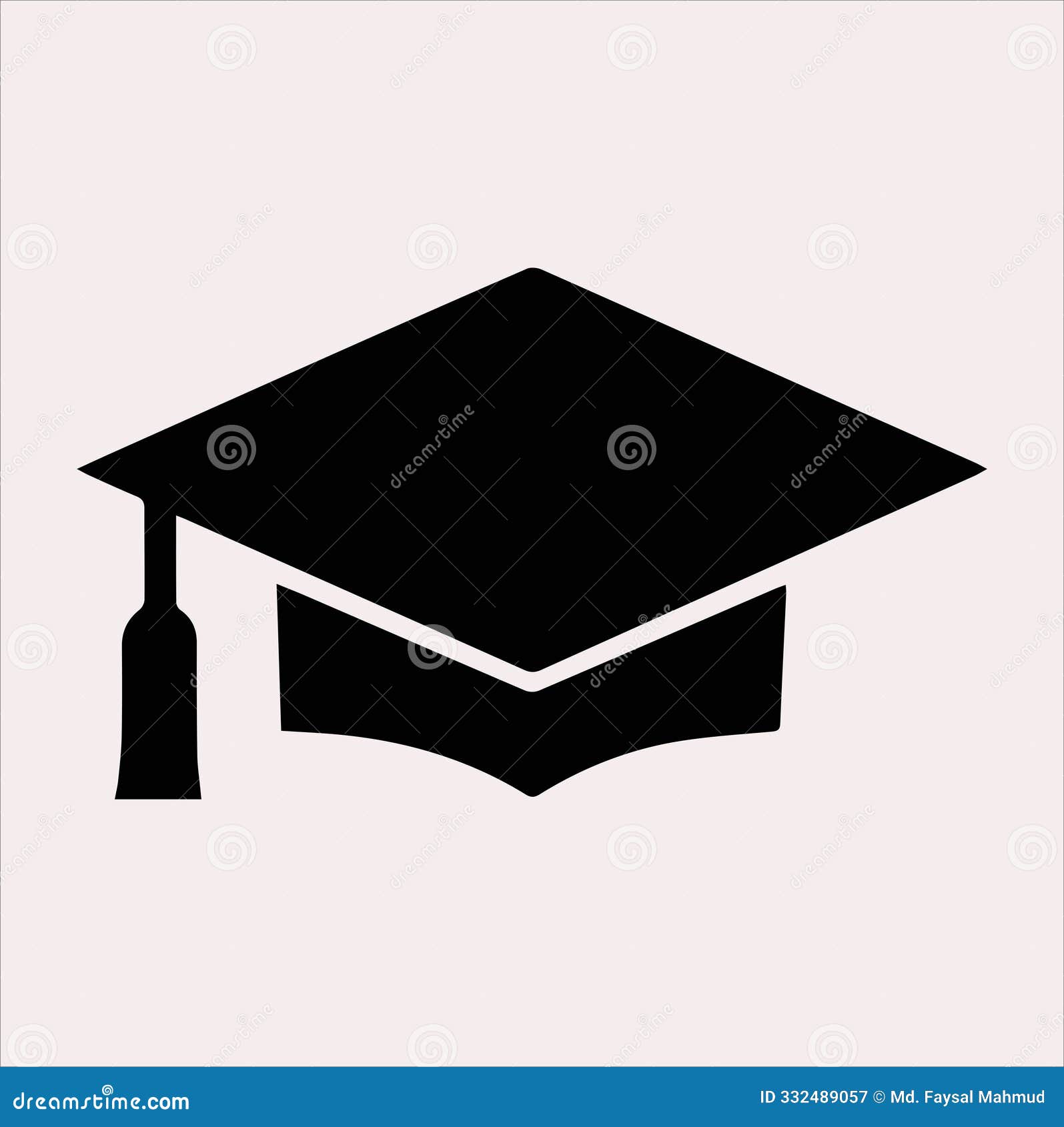 Minimalist Degree Logo with Convocation Cap in Black. Silhouette Vector ...